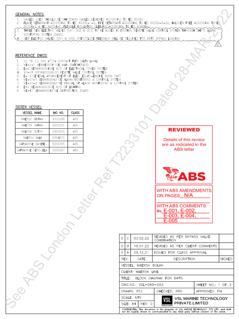 VSL-069-203 Block Diagram For BWTS - Rev0 - 130668629 | PDF