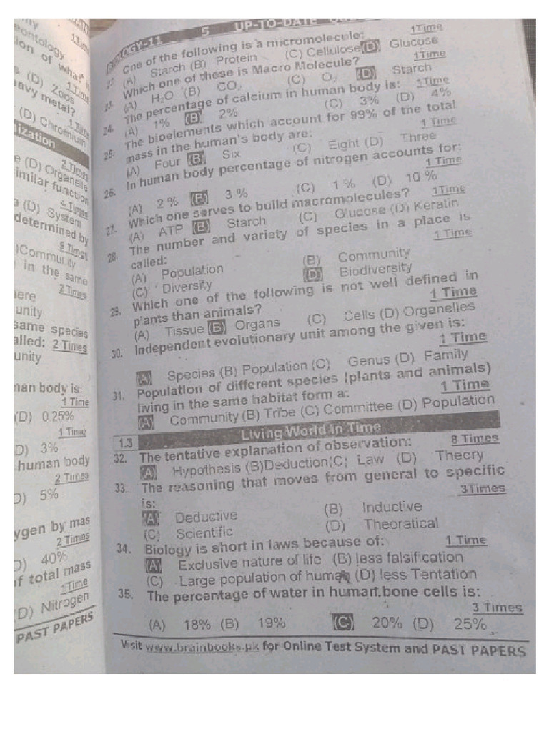 Biology FSC Part 1 ch1.3 | PDF