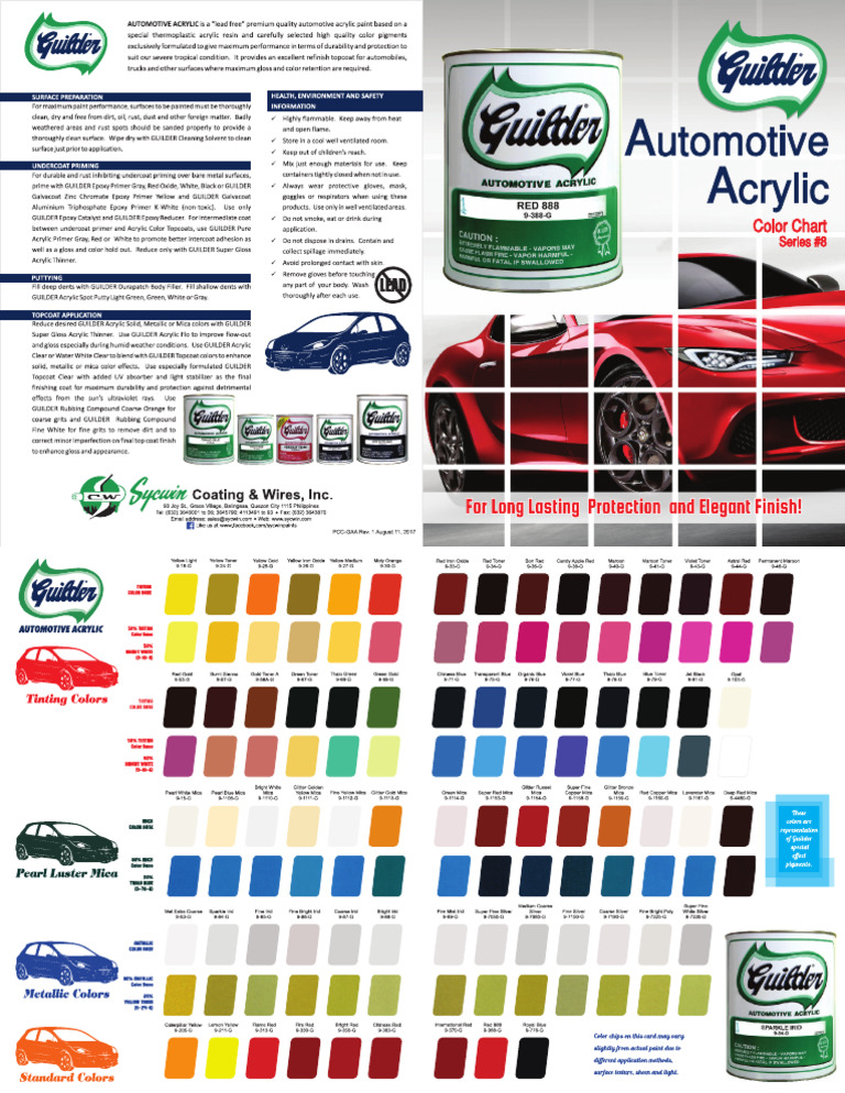Guilder Automotive Acrylic Colorchart - ZSWRBRK | PDF