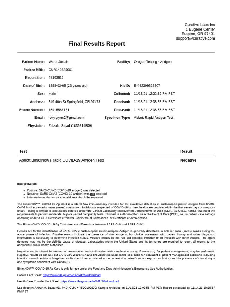 r149325061 Josiah Ward CUR149325061 | PDF | Infection | Immunology