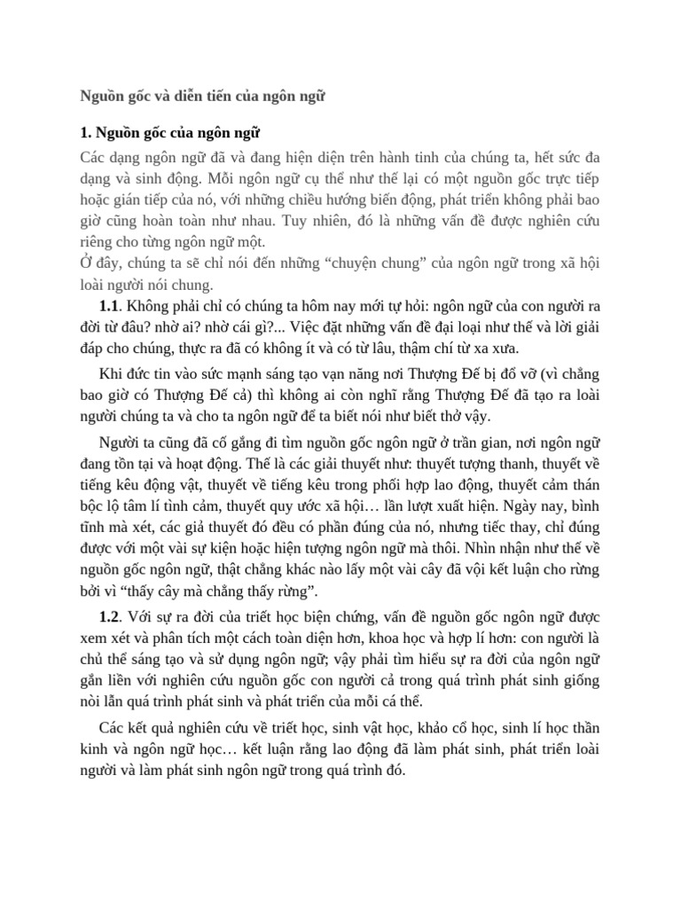 Nguon Goc Va Dien Tien Ngon Ngu Toc Nguoi | PDF