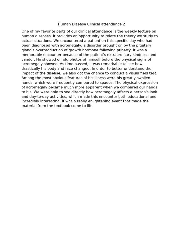 Human Disease Clinical Attendance 2 24 | PDF