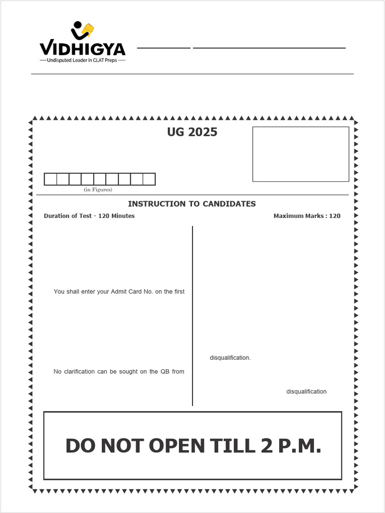 CLAT-Mock Paper (VMTC 2561) - Mock File - Marge - 45909498 - 2024 - 11 ...