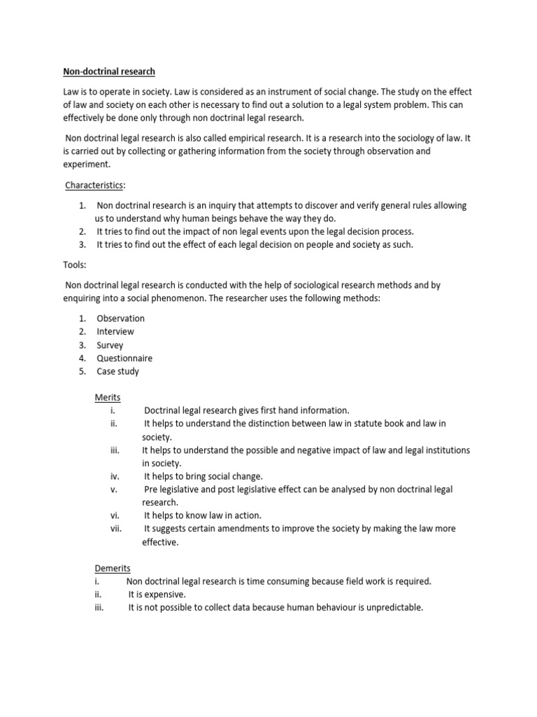 Non Doctrinal Research | PDF