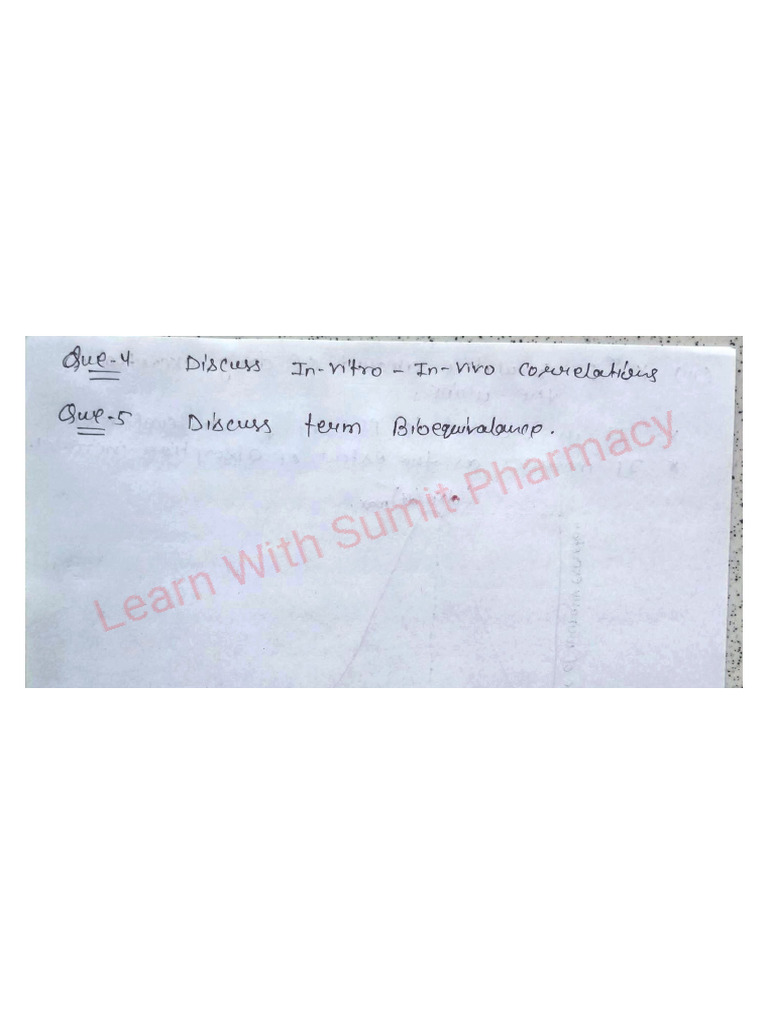 Biopharmaceutics Imp Que Sol Unit 3,4,5 | PDF