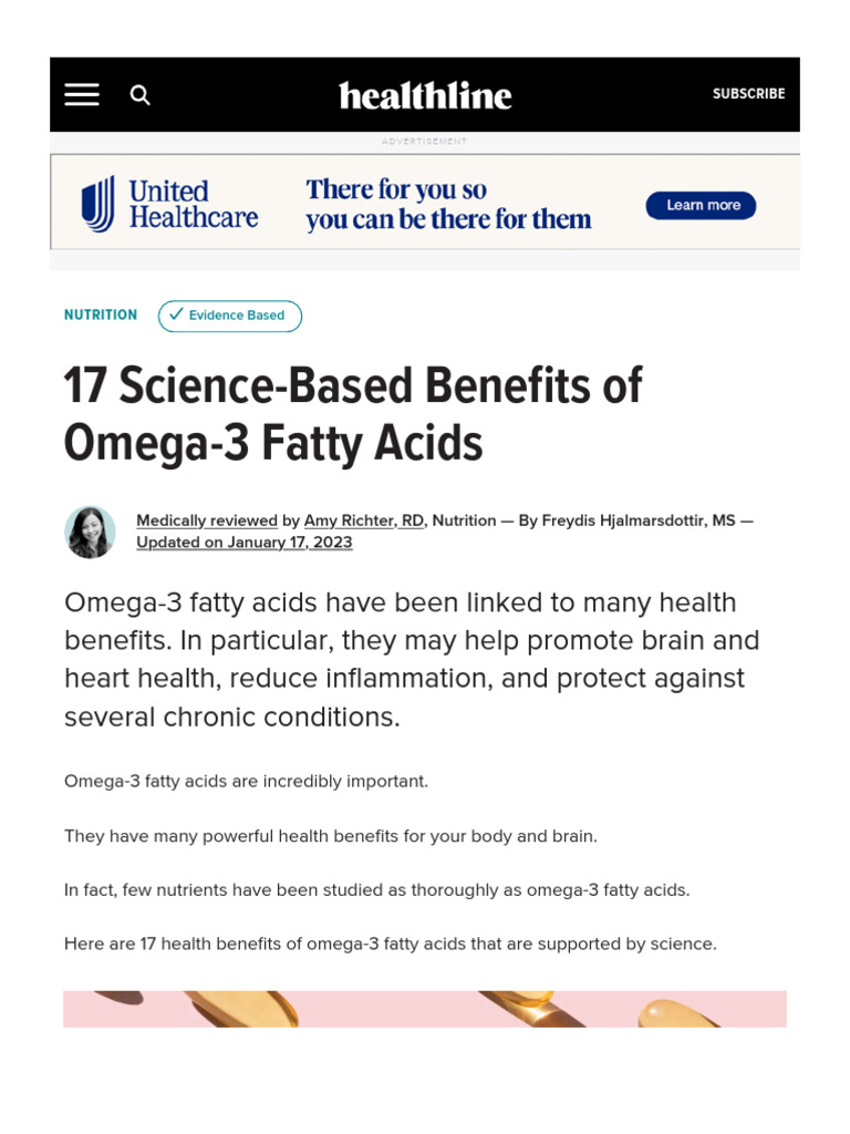 17 Science-Based Benefits of Omega-3 Fatty Acids | PDF | Omega 3 Fatty Acid | Attention Deficit ...