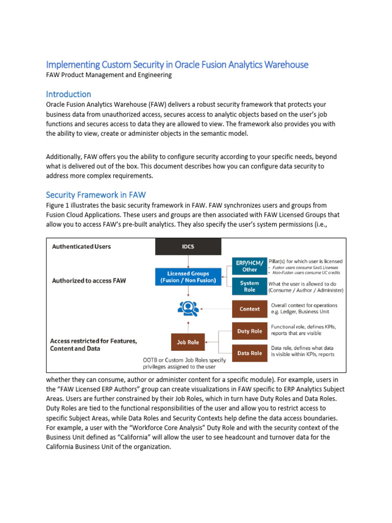 Oracle Fusion Analytics Advanced Security Guide Pdf Analytics Enterprise Resource Planning