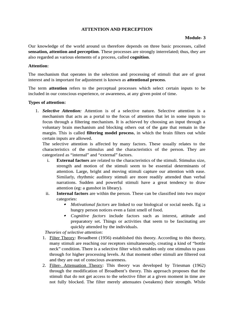 Attention and Perception | PDF | Perception | Attention