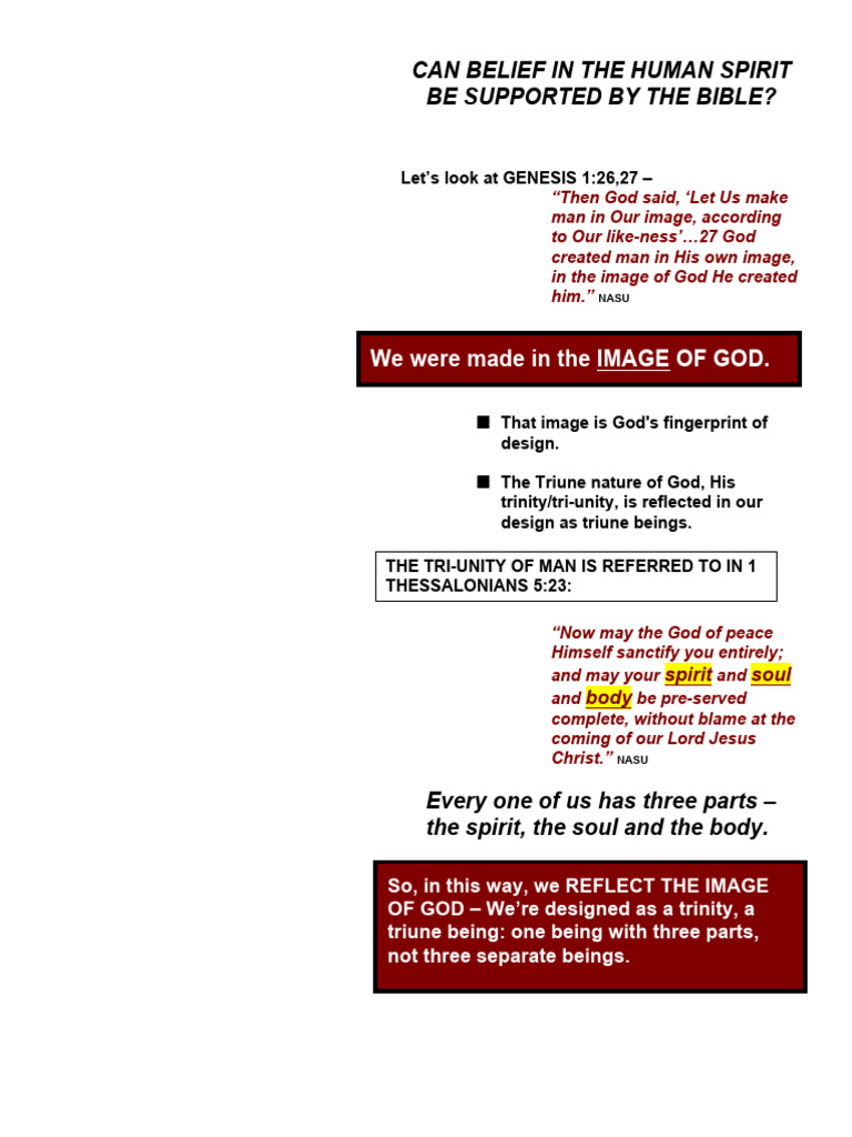 Can Belief in The Human Spirit Be Supported by The Bible | PDF | Soul ...