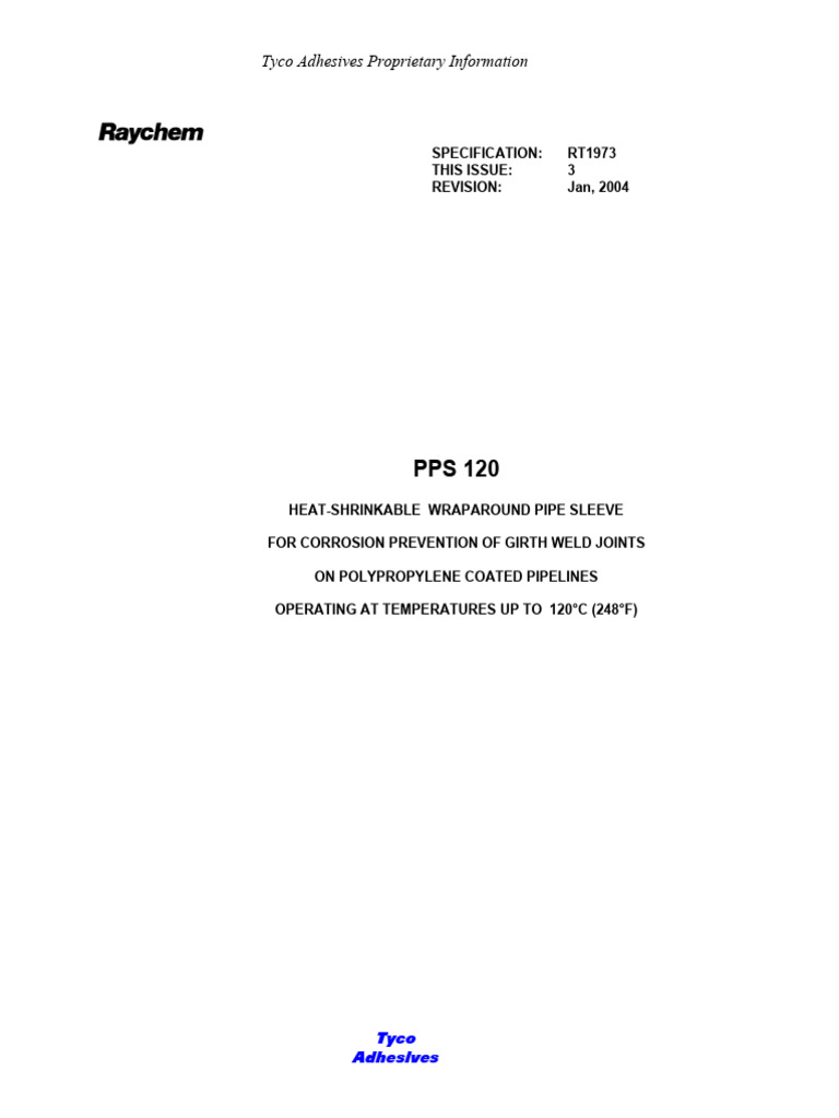 PPS 120 Heat-Shrinkable Pipe Sleeves | PDF | Adhesive | Epoxy