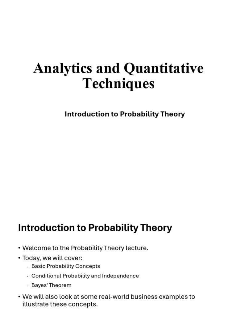 Presentation2 - Probability Theory | PDF | Probability | Probability Theory