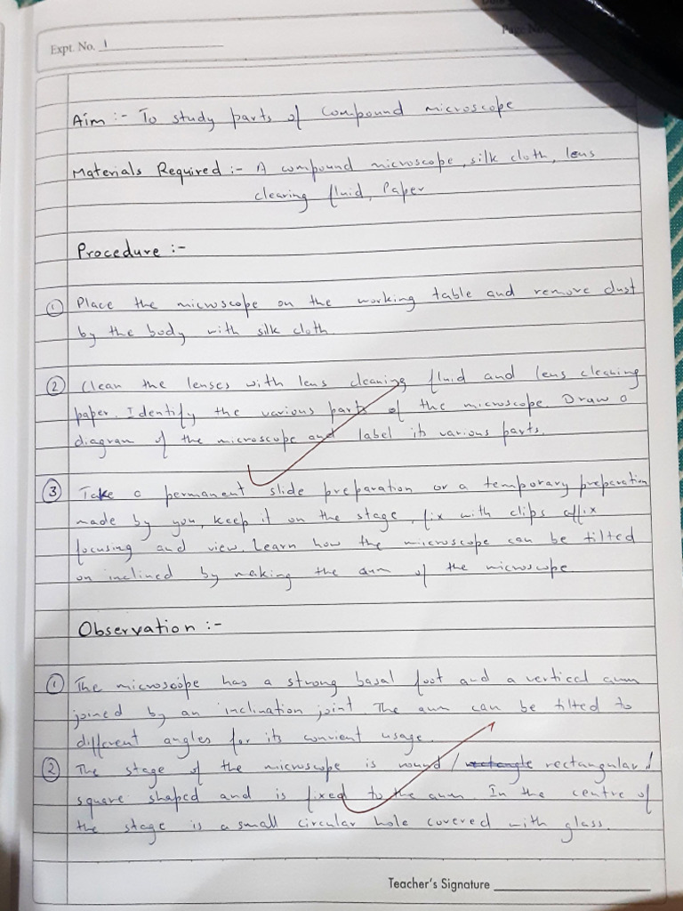 bio experiment 1. compound microscope | PDF | Lenses | Optics