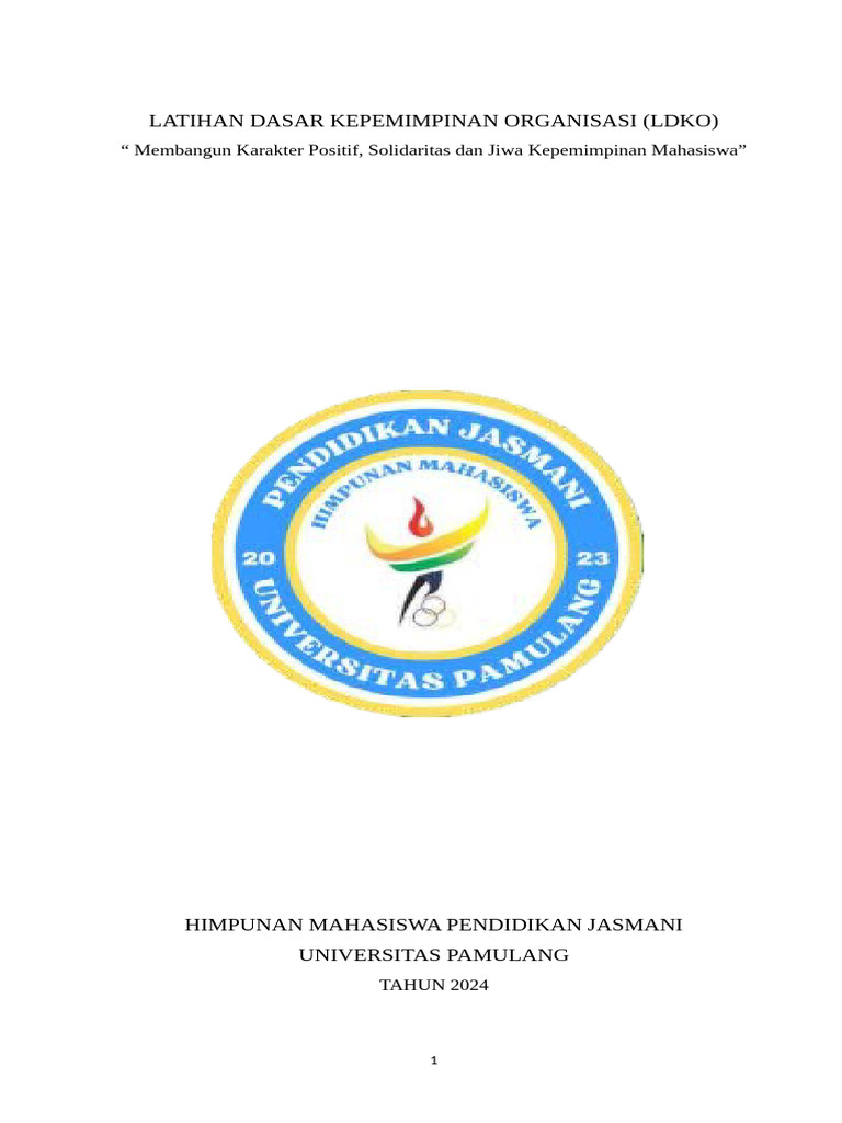 LDKO HIMA PENJAS 2024: Kepemimpinan Mahasiswa | PDF