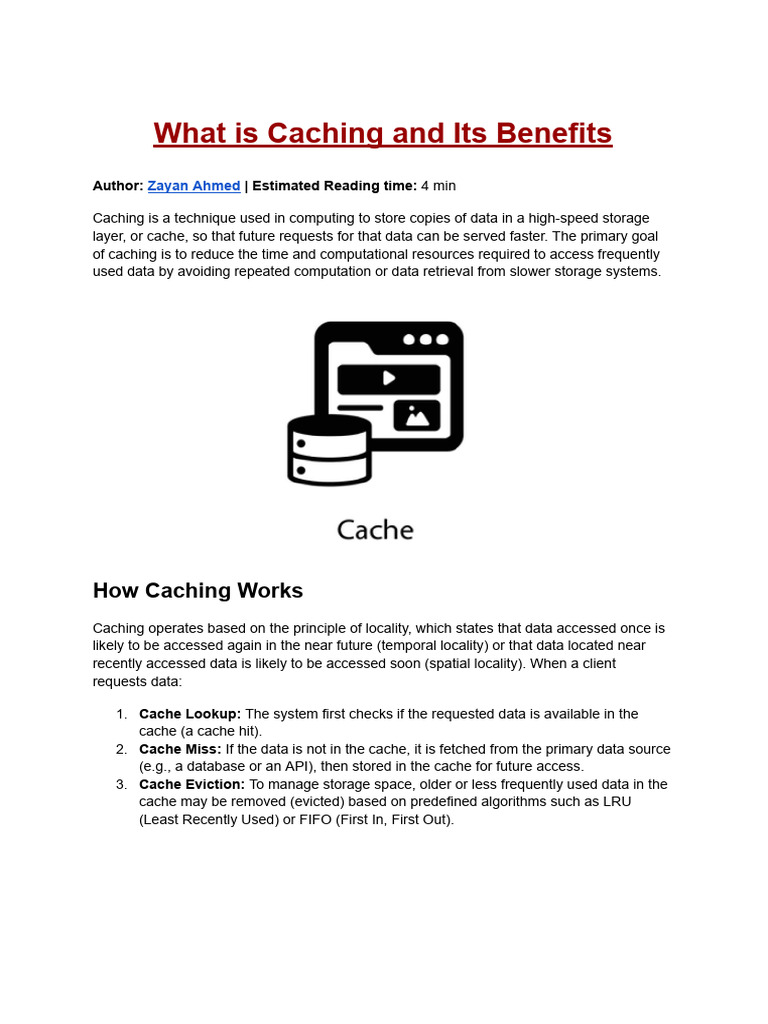 What Is Caching and Its Benefits | PDF | Cache (Computing) | Digital Technology