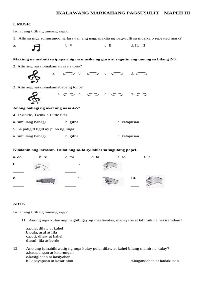 PT - Mapeh 3 - Q2 | PDF