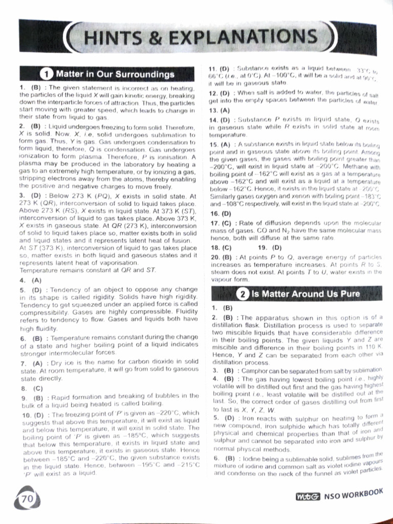NSO Answer Key 2023book | PDF | Mole (Unit) | Liquids