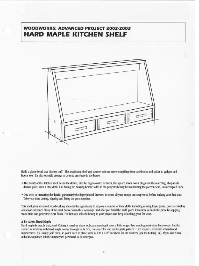 Hard Maple Kitchen Shelf | PDF