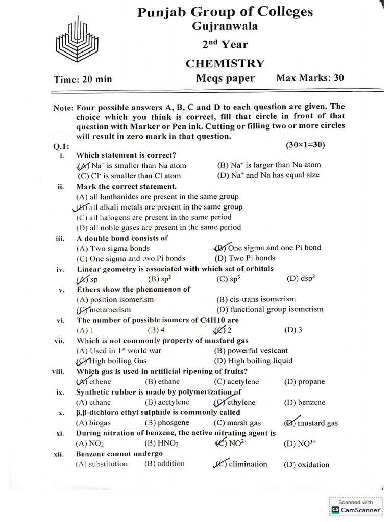 Chem Mcqs (Chapter 1,7-13) | PDF