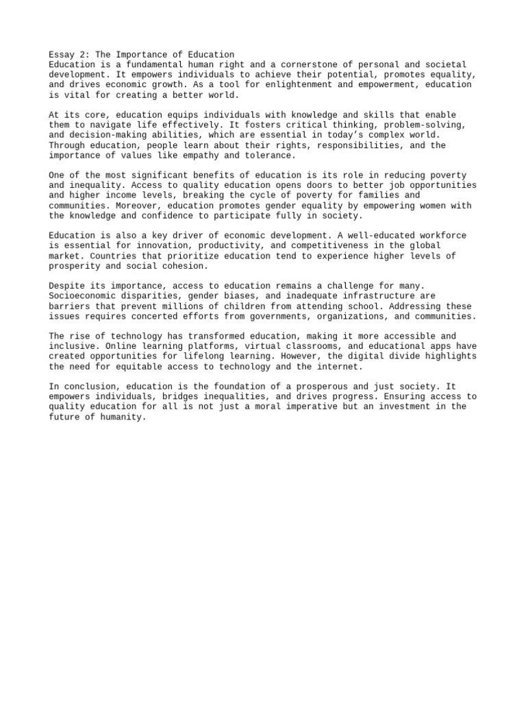 The Importance of Education | PDF