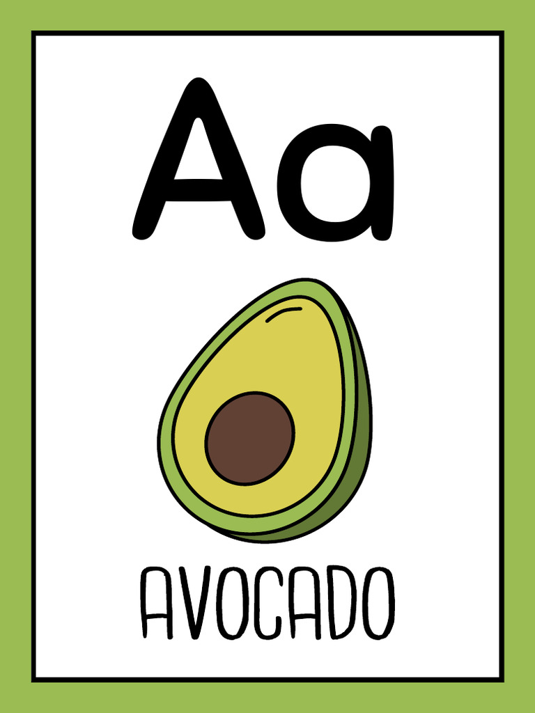 Colorful Handdrawn Fruits and Vegetables ABC Flashcards | PDF