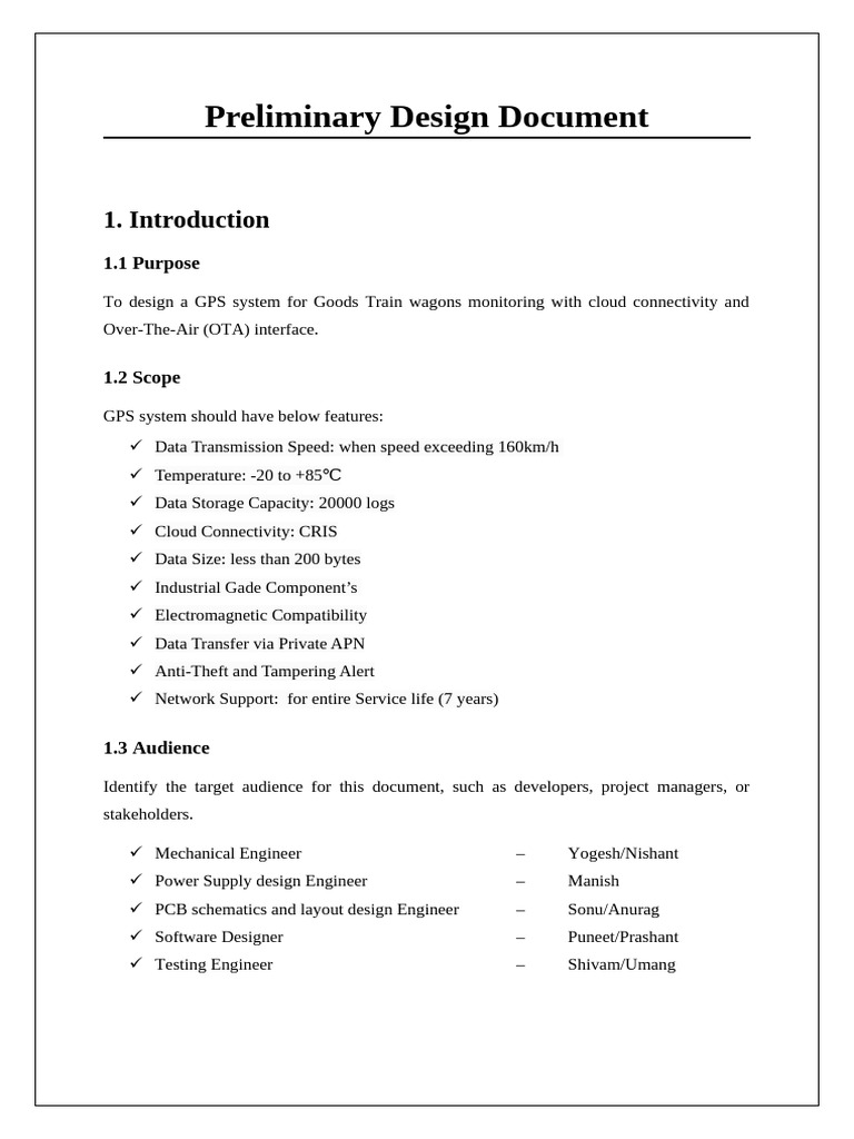 Preliminary Design Document | PDF | Global Positioning System | 4 G