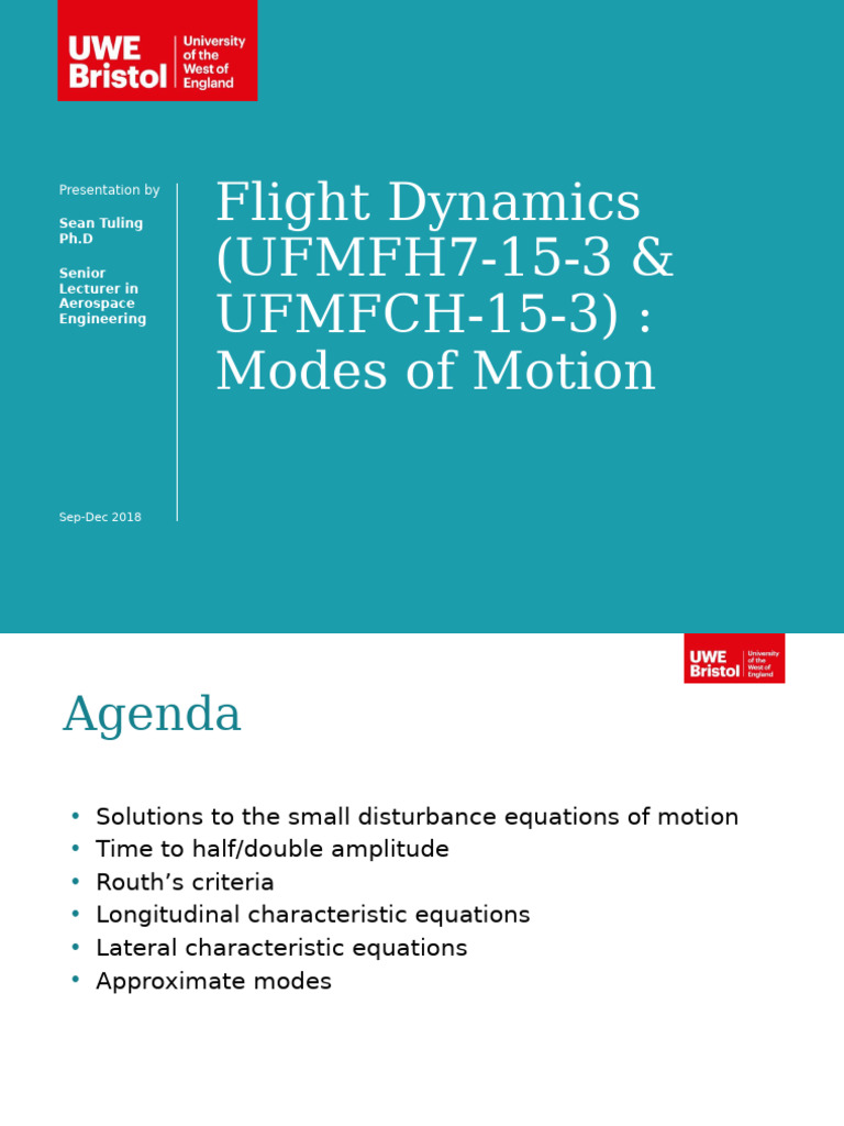 UFMFFK-15-2 Flight - Aircraft Modes | PDF | Equations | Stability Theory