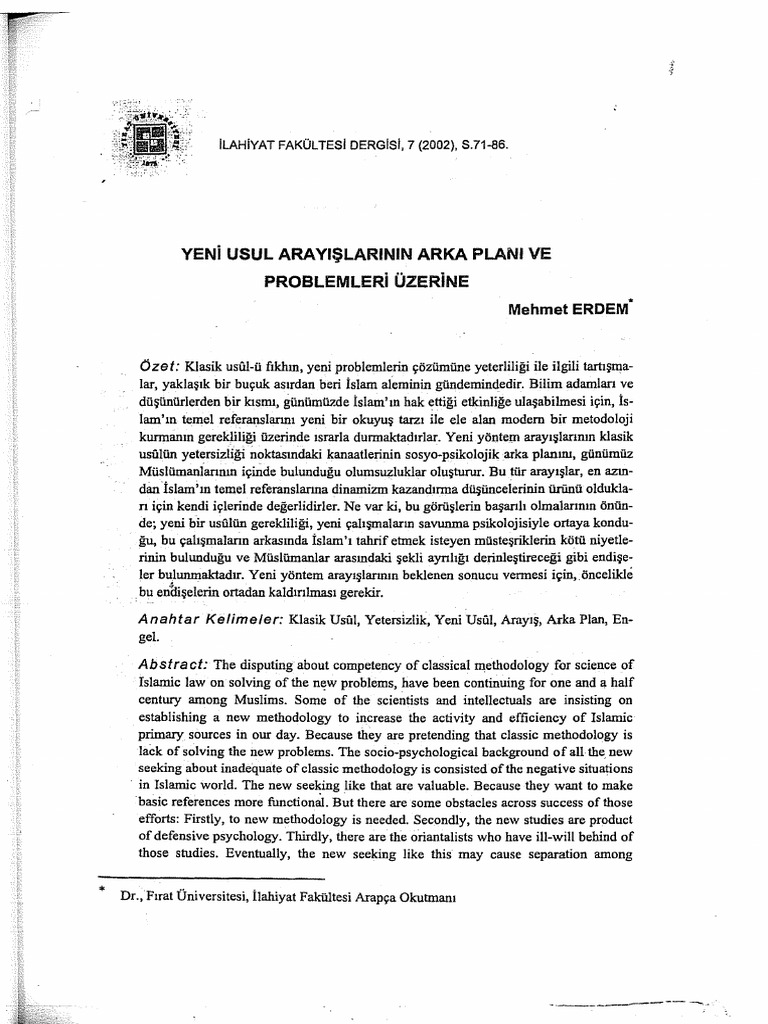 Yeni Usul Arayi - Larinin Arka Plani Ve Problemleri - Zerine (#1067835) - 2231202 | PDF