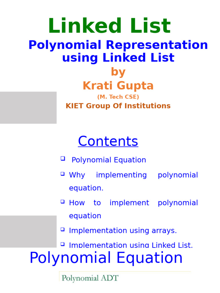 Polynomial Link List | PDF | Equations | Polynomial