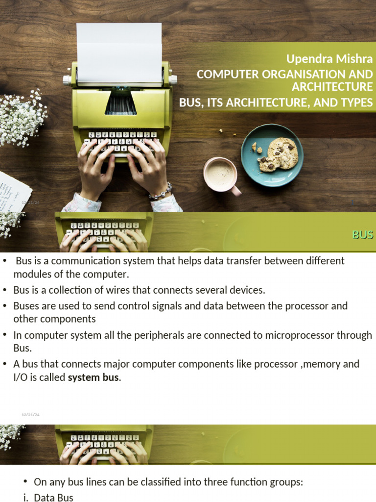 2_Types of Buses and Bus Architecture | PDF | Input/Output | Central Processing Unit