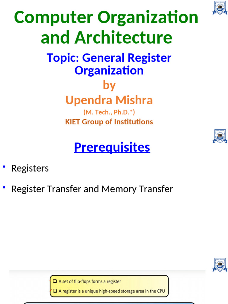 General Register Organization Overview | PDF | Computer Engineering ...