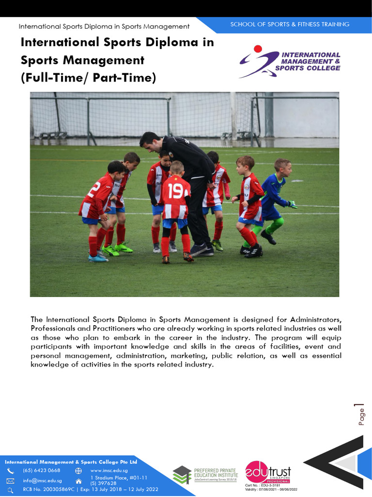 USSA - International Sports Diploma in Sports Management | PDF | Mentorship | Diploma