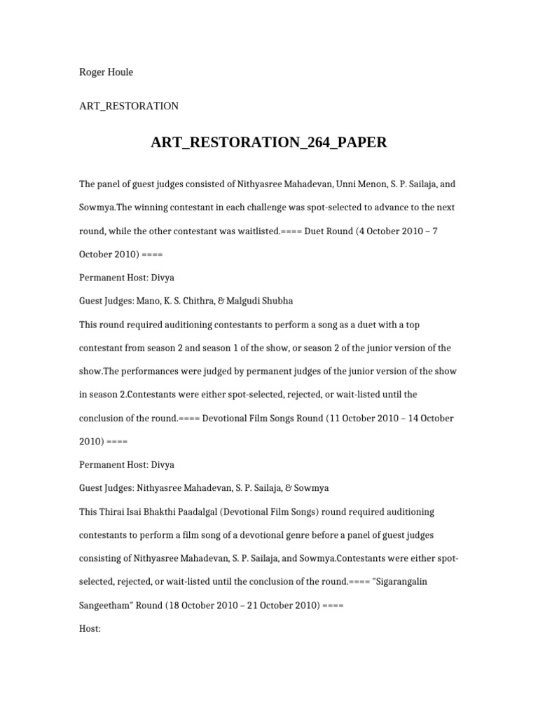 Art Restoration 264 Paper | PDF