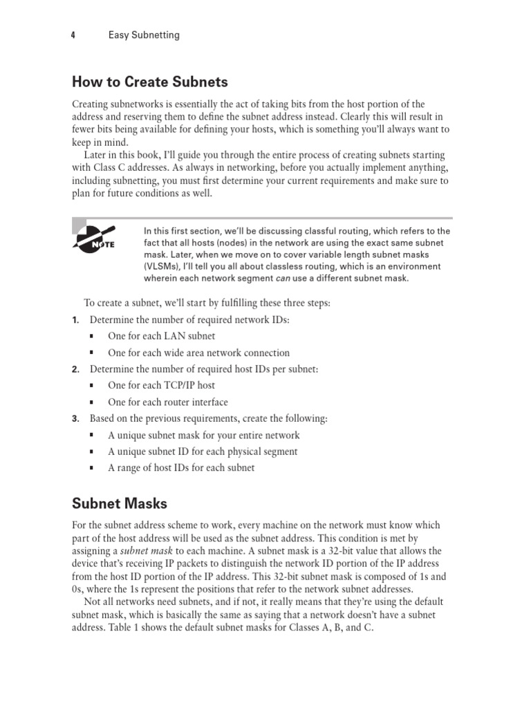 Easy Subnetting Guide | PDF | Ip Address | Computer Network