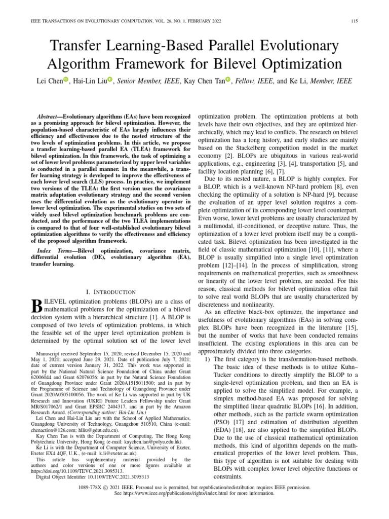 Transfer Learning Based Parallel Evolutionary Algorithm Framework For
