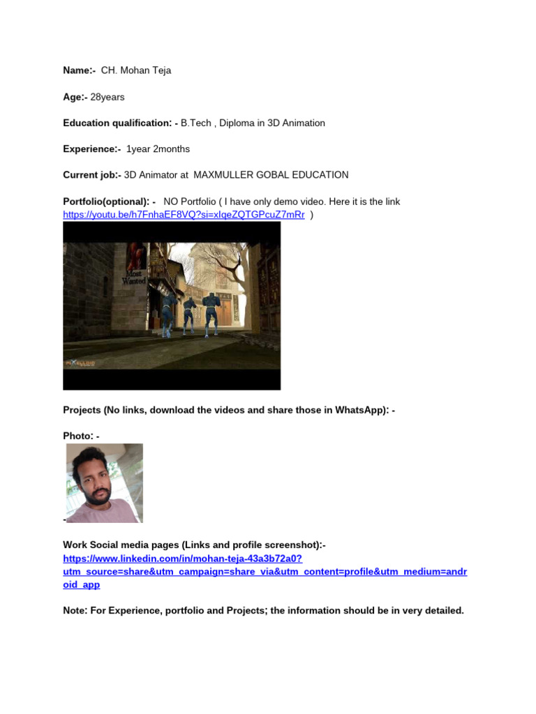 Details_MOHAN TEJA | PDF