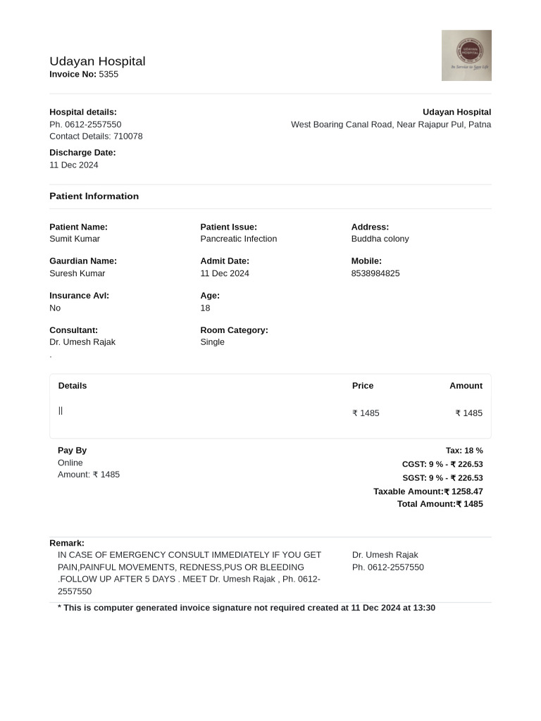 Medical Bill | PDF