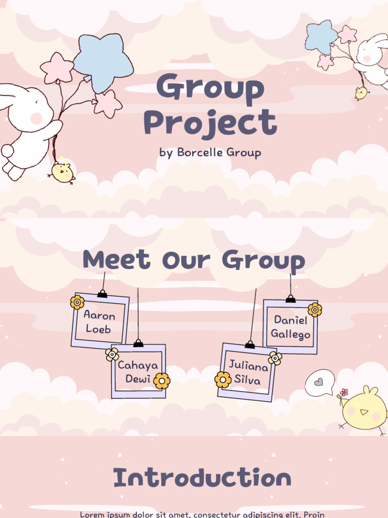 Pink Pastel Cute Playful Group Project Presentation PDF | PDF