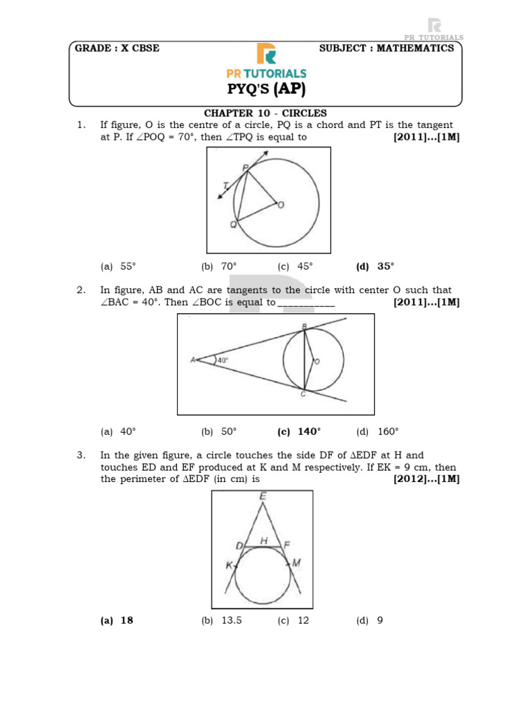 CBSE X_MATHEMATICS_PYQ'S (10 to14) _AP | PDF