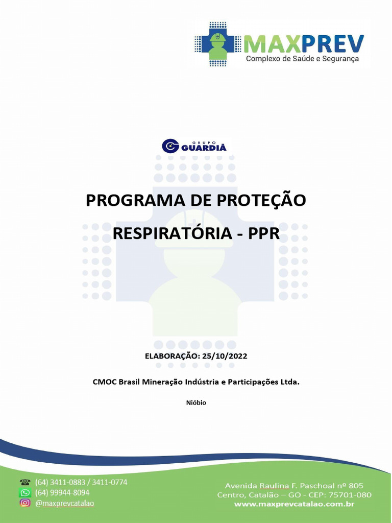 Programa de Proteção Respiratória PPR | PDF | Doença de obstrução ...