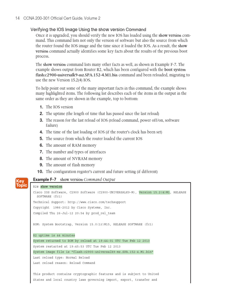CCNA 200-301 Official Cert Guide, Volume 2-230 | PDF | Booting | Command Line Interface