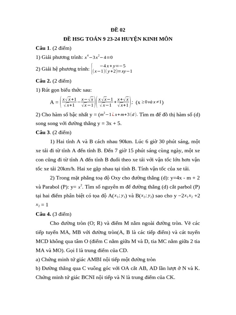 002_HSG Toán 9_Kinh Môn_23-24 | PDF
