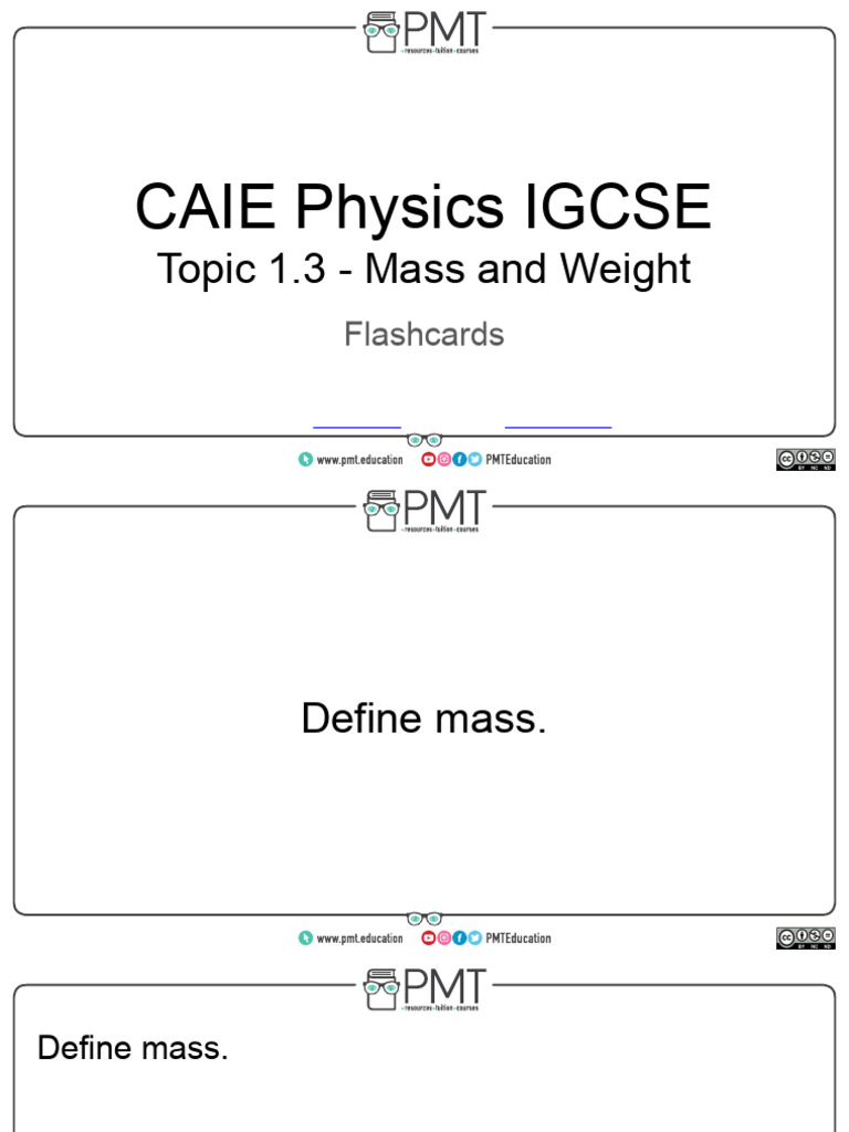 Mass vs. Weight in Physics IGCSE | PDF | Weight | Mass