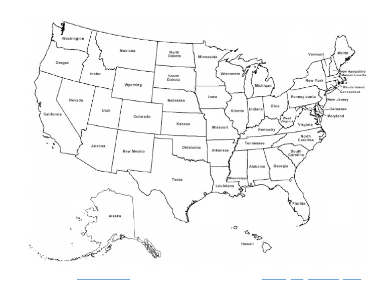 Printable Map of the United States Labeled | PDF