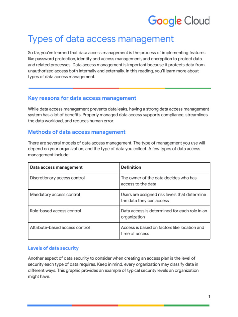 Types Od Data Access Management | PDF | Security | Computer Security
