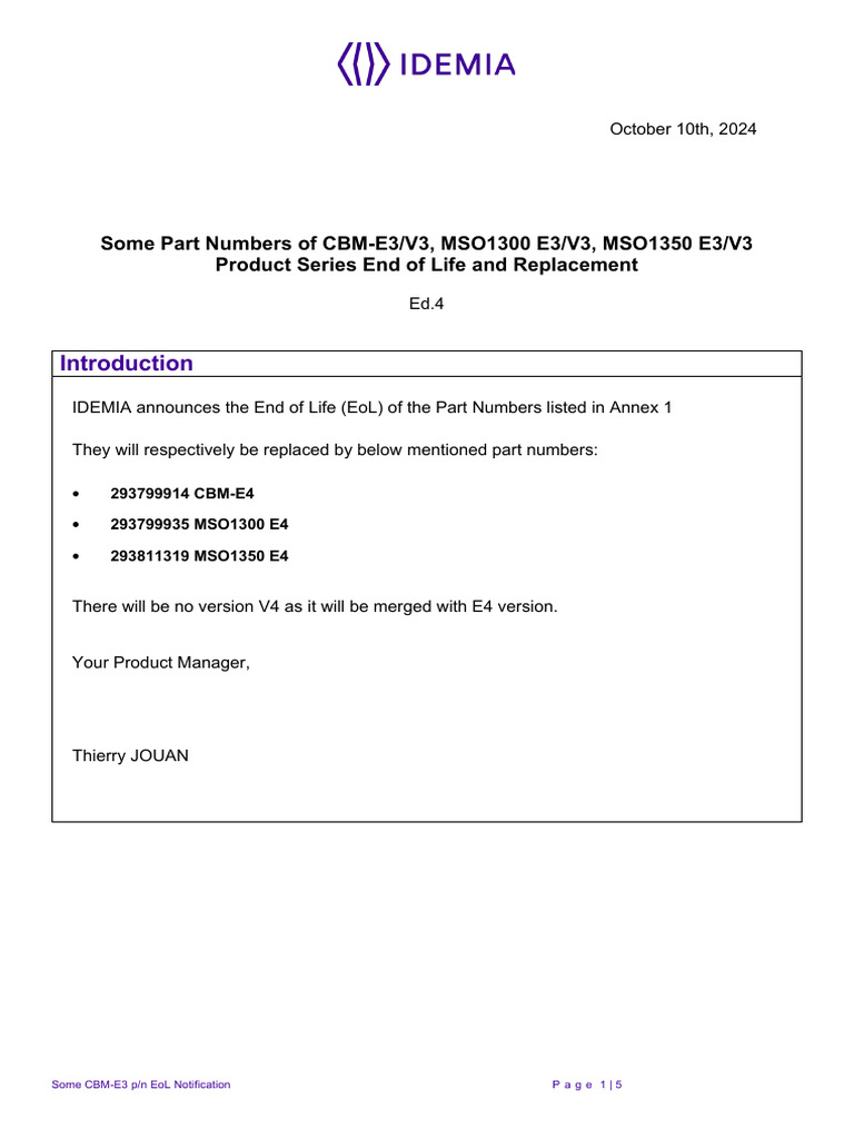 CBM Series (V3 and E3) and MSO 1300 Series (V3 and E3) - End of Life ...