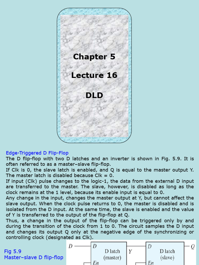 DLD Anzar Lec 16 D FlipFlop Chap05 20112024 011105pm | PDF | Digital ...
