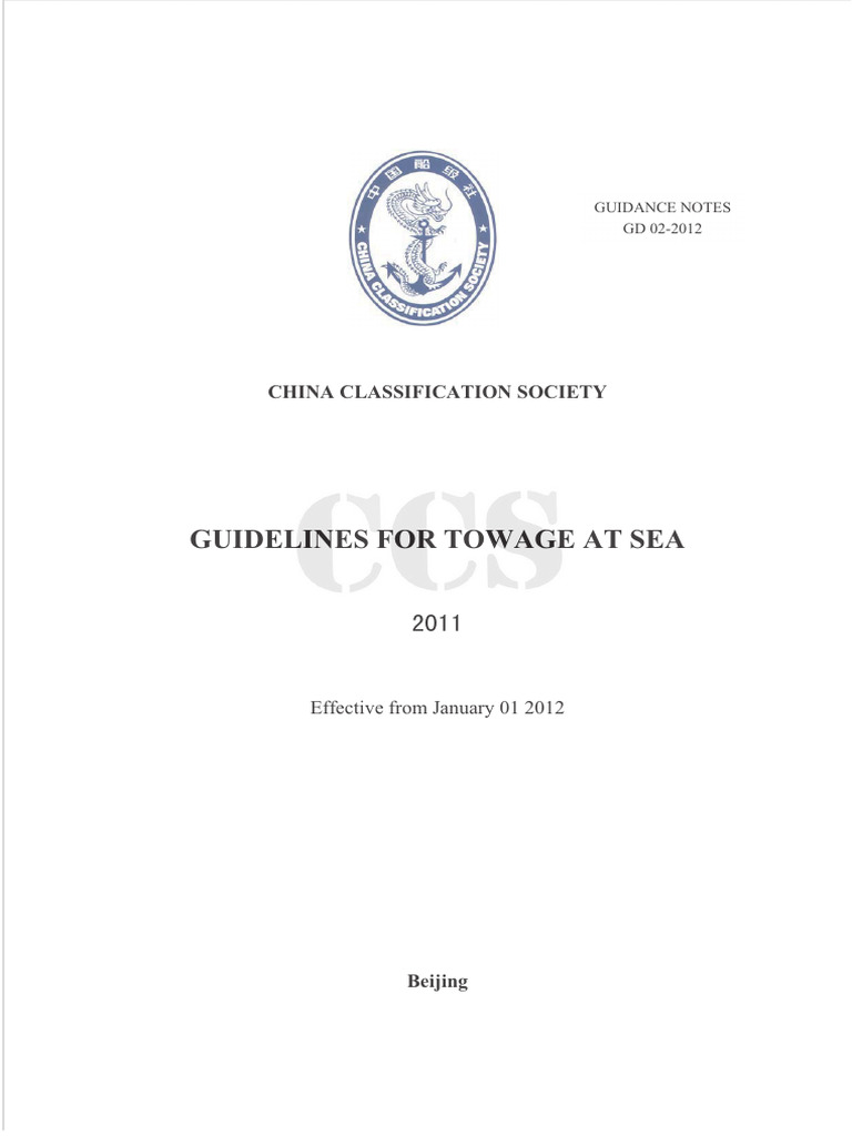 Guidelines For Towage at Sea, 2011 | PDF | Tugboat | Ships
