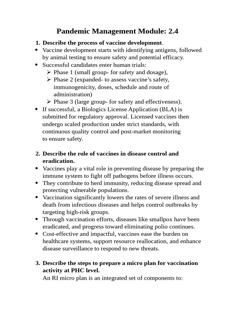 Pandemic Module 2.4 | PDF | Vaccines | Vaccination