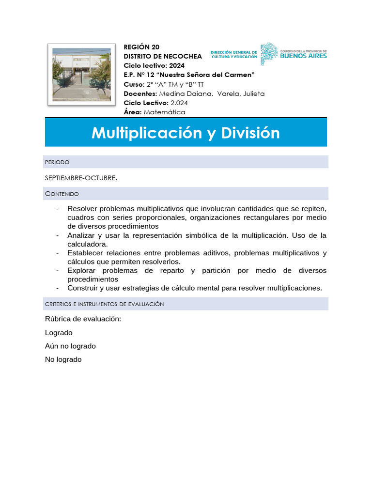 multiplicación y división 2do | PDF | Matemáticas