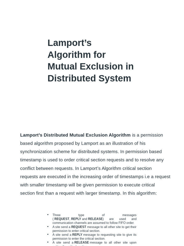 Lamport | PDF | Computer Network | Distributed Computing Lamport | PDF | Computer Network | Distributed Computing